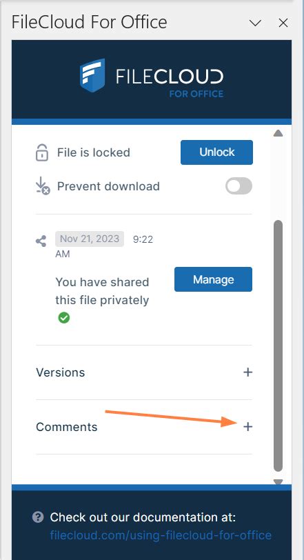 Using FileCloud For Office With Sync FileCloud Docs Server