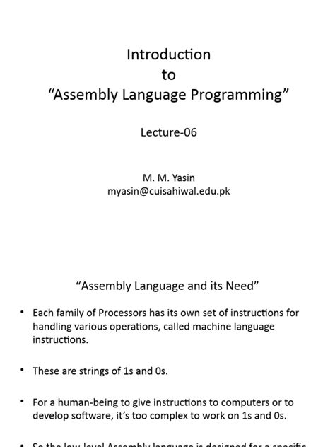 lec 06 msi assemblylanguage download free pdf assembly language pointer computer programming