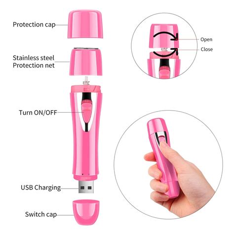 Quanbu Mini removedor de pêlos portátil depilação facial indolor