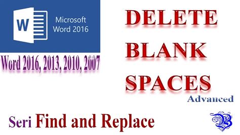How To Delete Blank Space In Word Find And Replace Seri Youtube