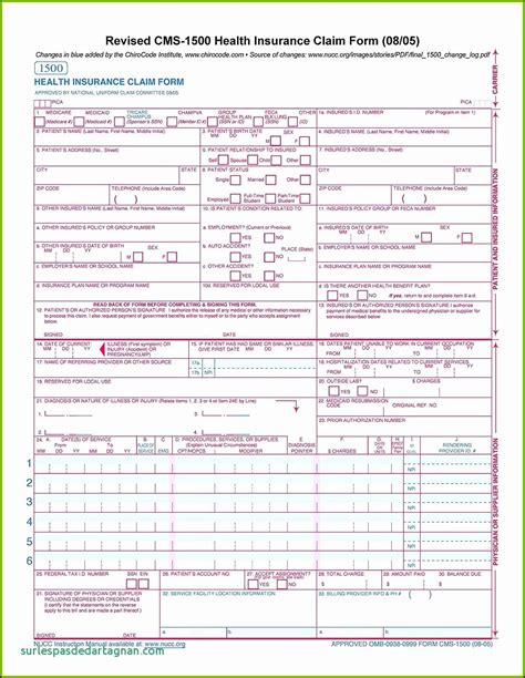 1500 Claim Form PDF Fillable
