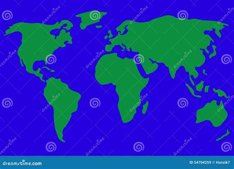 Simplified World Map Vector Illustration Stock Vector Illustration