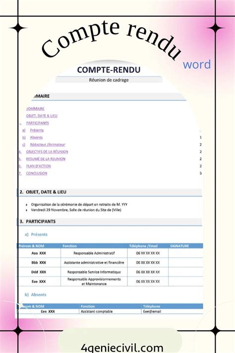 Comment écrire un compte rendu avec exemple word Artofit