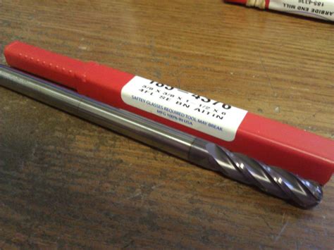 3 8 4 FLUTE Ex LONG LENGTH AlTiN COATED CARBIDE BALL END MILL 3 8 X 3