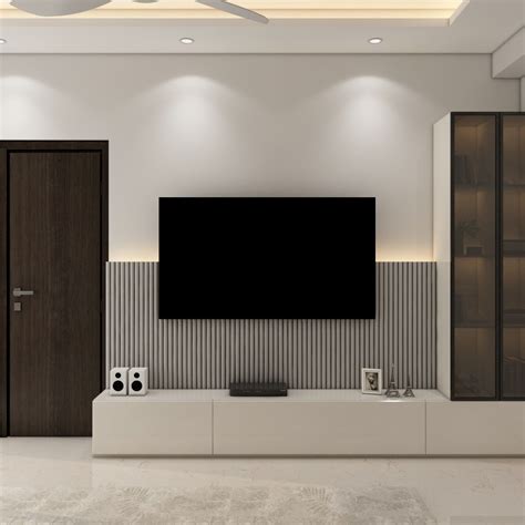 Floor Mounted TV Cabinet With Closed Storage Livspace