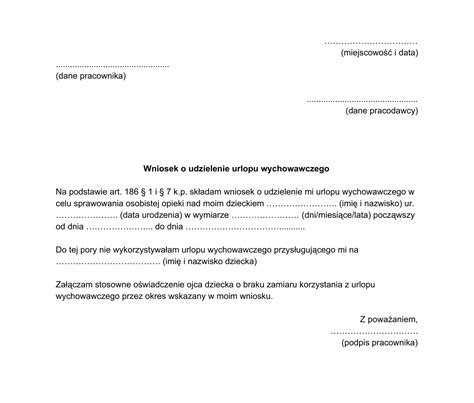 Social Trends Wniosek O Urlop Macierzynski Wzor Do Pobrania