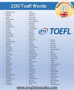 200 Toefl Words List Archives English Vocabs