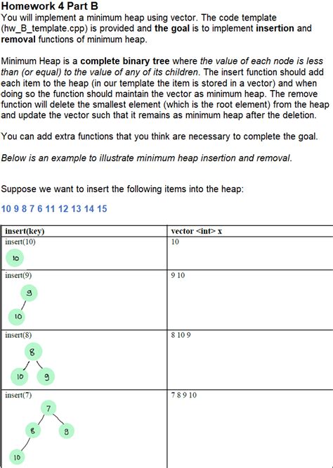 solved implement avl tree and min heap using vector please