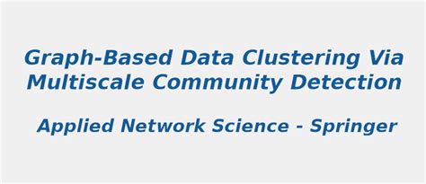 trending research topic in graph based data clustering via multiscale community detection s logix