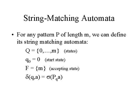 String Matching With Finite Automata By Caroline Moore
