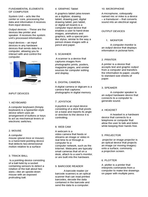 tle reviewer fundamental pdf input output computer hardware