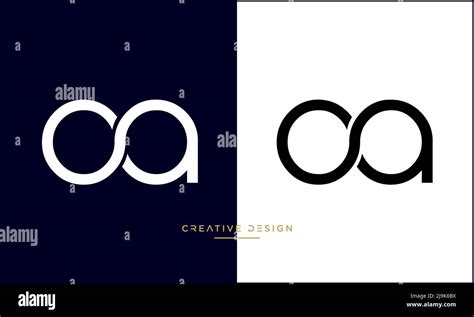 Alphabet Letters OA AO Abstract Logo Monogram Stock Vector Image Art
