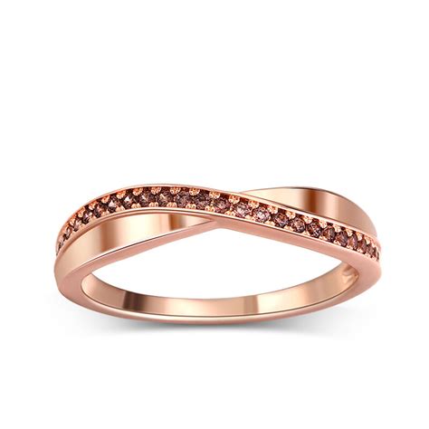 Jeulia Anillo Pareja De Mujer De Plata Estilo Cruzado Color Oro Rosa Y