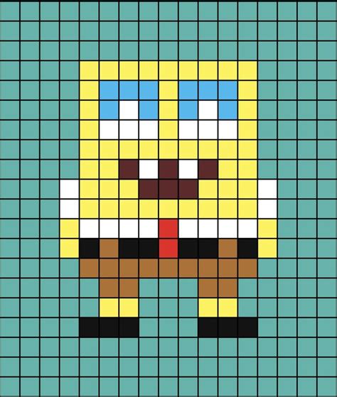 SpongeBob Pixel Art Pixel Art Doodle Drawings Spongebob