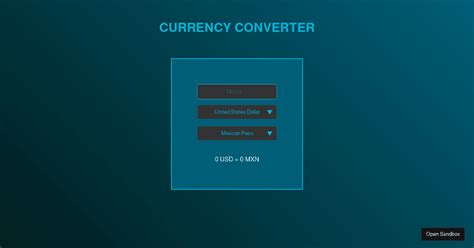 Currency Converter Forked Codesandbox