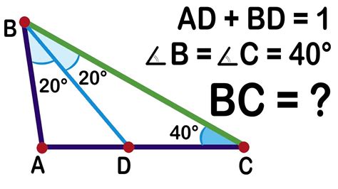 finding the length of the side bc of an isosceles triangle abc math olympiad geometry problem