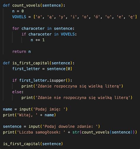 Napisz program w PYTHON który a poprosi użytkownika o podanie imienia