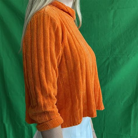 Bright Orange Vintage Turtleneck Sweater From The Depop