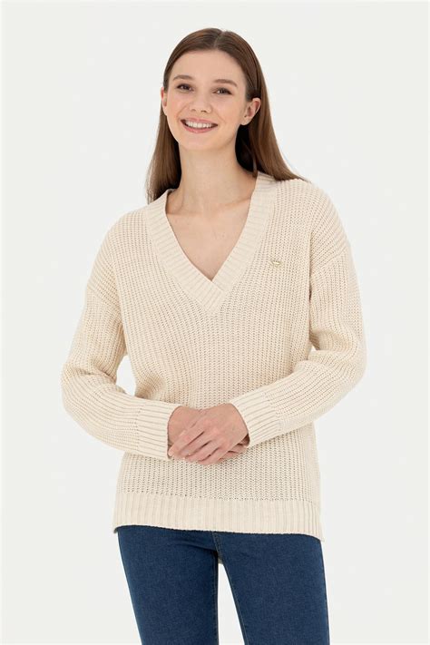 Kadın Taş V Yaka Kazak 50277292008 U S Polo Assn