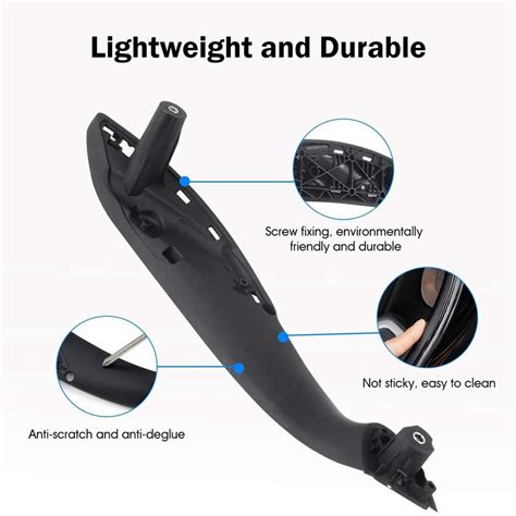 Zwart Links Rechts Auto Binnendeur Handvat Trim Pu Grandado