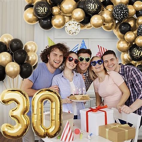 30th Birthday Decorations For Him Men Black And Gold 30th Birthday