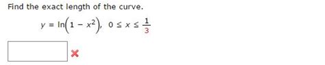 solved find the exact length of the curve y in 1