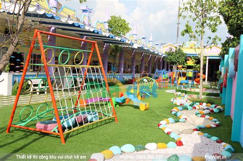 Mẫu khu vui chơi vận động thể chất ngoài trời Trường Mầm Non Hoa Ban Đỏ