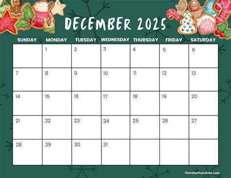 Month Of December 2025 Calendar Printable Free Gabey Jocelin