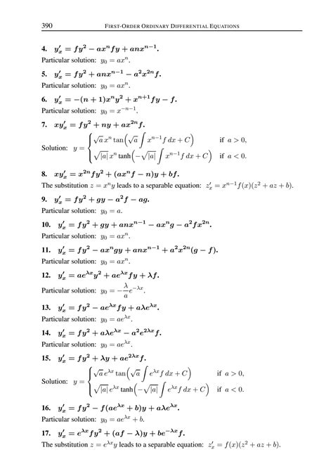 SOLUTION Handbook Of Ordinary Differential Equations Exact Solutions