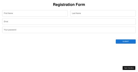 Registration Form Mui Forms Codesandbox