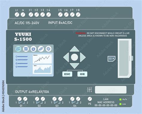plc programable logic controller input and output vektor flat design stock vector adobe stock