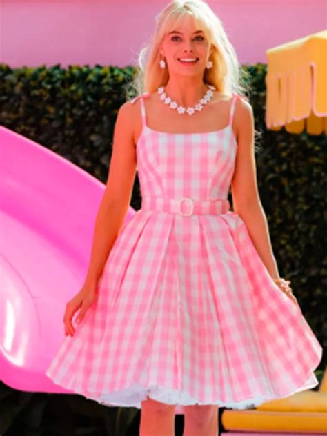Margot Robbie Barbie 2023 Pink Cosplay Dress Jacket Hub