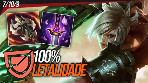ESSA BUILD DE RIVEN LETALIDADE SÓ FUNCIONA QUEM SABE JOGAR YouTube