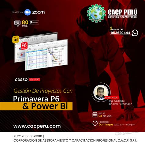 CACP Perú Curso Gestión De Proyectos Con Primavera P6 Y Power Bi