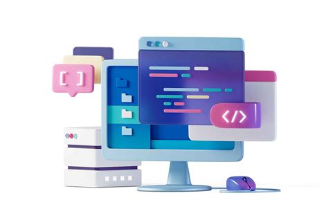 programming and coding on a computer 3d concept