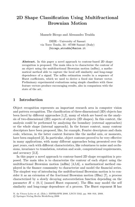 pdf 2d shape classification using multifractional brownian motion