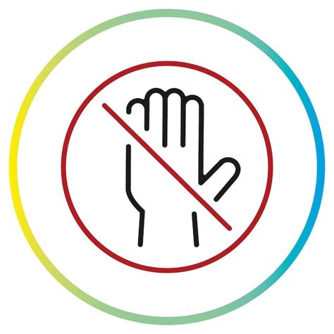 Premium Vector No Entry Icon Hand Stop Warning Forbidden Cancel Or
