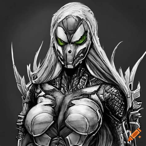 Image Of A Female Cyborg Superhero In Black Steel Armor On Craiyon