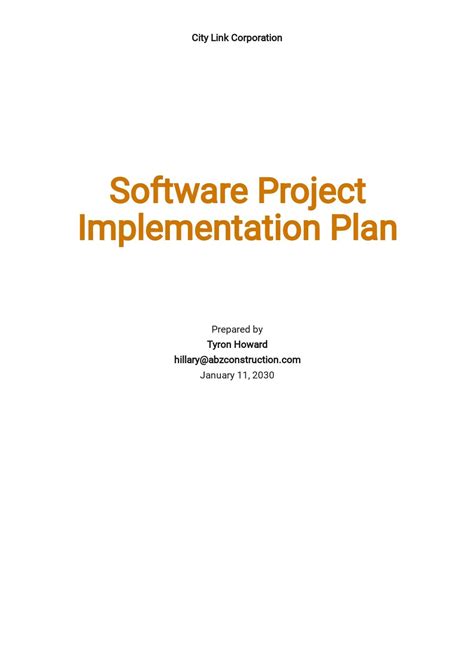 Free Sample Project Implementation Plan Template In Google Docs Word