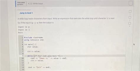 solved a while loop reads characters from input write an