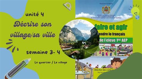 Décrire son village sa ville Le quartier Le village Dire faire