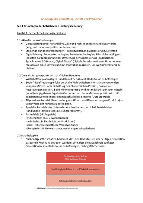 BLP Zusammenfassung Grundlagen Grundzüge der Beschaffung Logistik