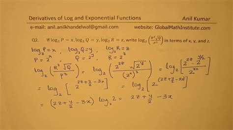 exponential and logrithmic functions mcv4u test part 1 youtube