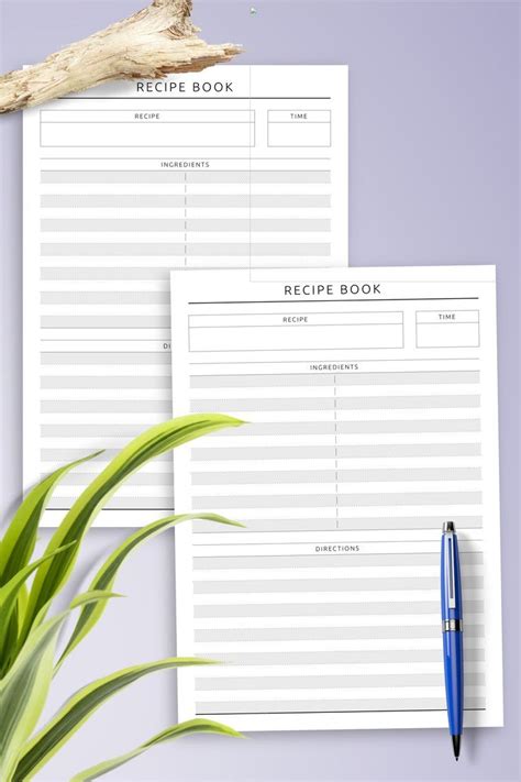 Recipe Book Template Simple Original Style Artofit