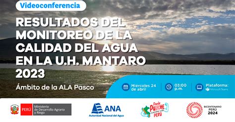 Conferencia Online Resultados Del Monitoreo De La Calidad Del Agua En
