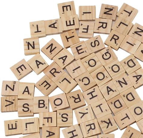 100 Pcs Wooden Scrabble Alphabet Letter Tiles With Score Marks Etsy