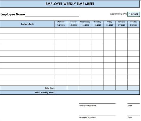 Excel File Of Weekly Timesheet Multi Projects Tasks Editable Timesheet