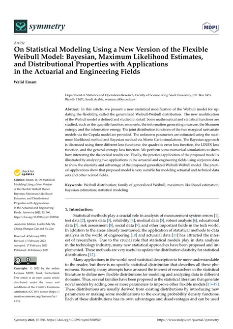 pdf on statistical modeling using a new version of the flexible weibull model bayesian