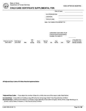 Fillable Online Dhs State Il VOID AFTER SIX MONTHS MAIL THE COMPLETED