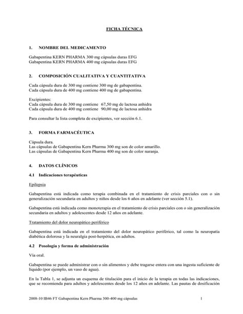 FICHA TÉCNICA 1 NOMBRE DEL MEDICAMENTO 2